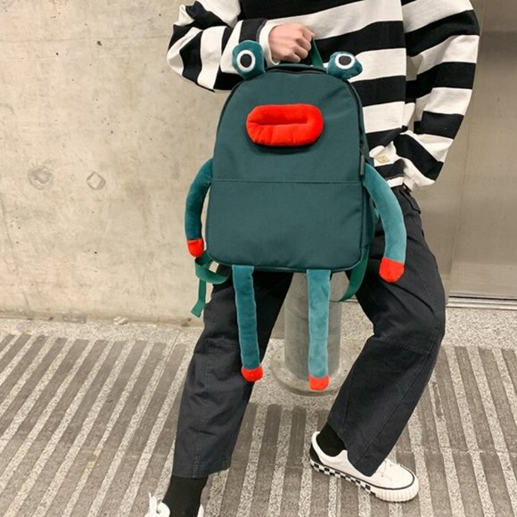 Bags | New Funny Cartoon Frog Backpackgreen | Poshmark